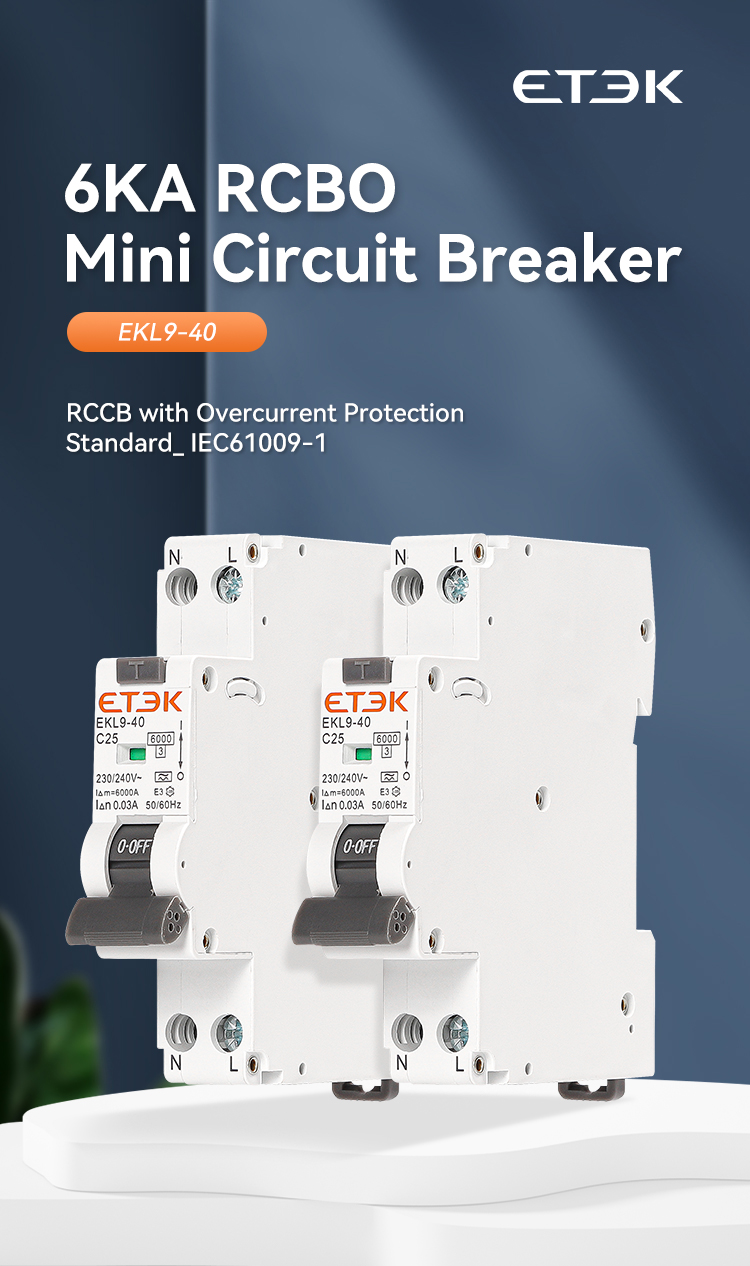 EKL3-40S RCBO 4.5kA Residual Current Operated Circuit Breaker - ETEK ...