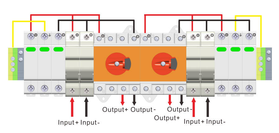 EKDB-PV2/2-I 600V/1000V 1 IN 1 OUT DC Combiner Box with isolator switch ...