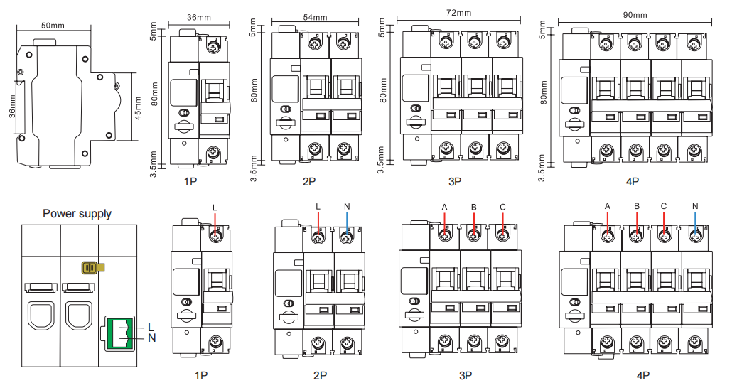 EKR3 Wi-Fi Smart MCB Remote Control Circuit Breaker - ETEK Electric
